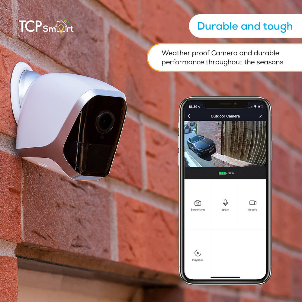 TCP SMART WIFI Utomhuskamera 1080p 16Gb Vit