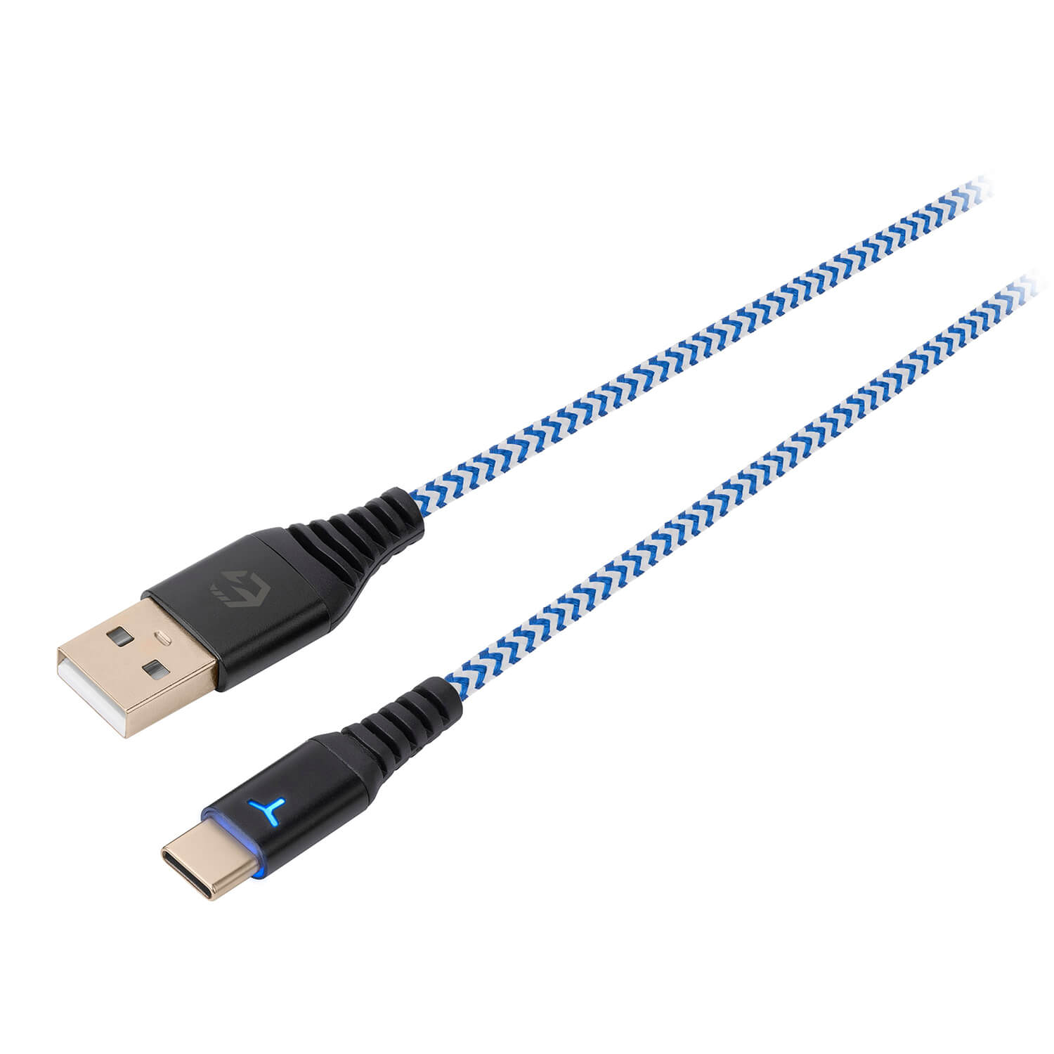 Cable SCH10 White/Blue Type-C 3m Braided for PS5 - Tura Scandinavia